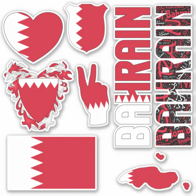 Amazing Bahrain Shapes National Symbols Sticker | Zazzle