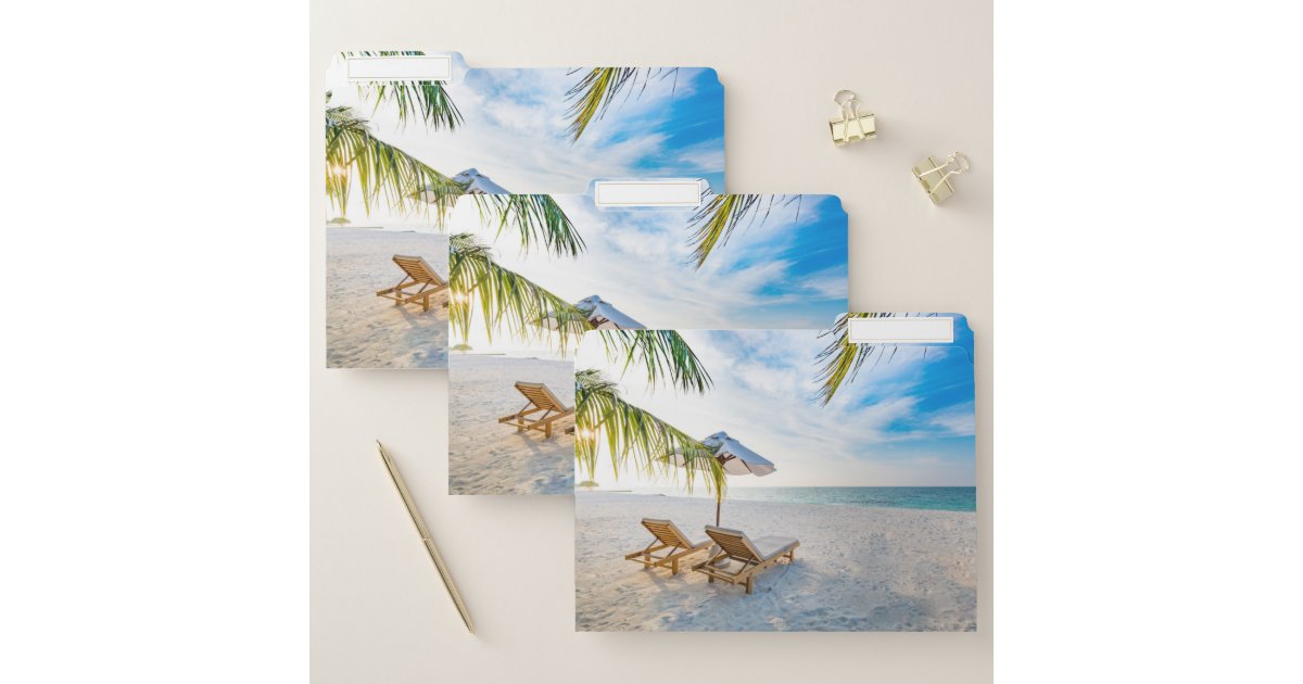 Amazing Beach Sunset File Folder | Zazzle
