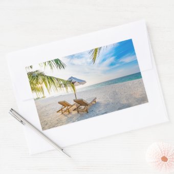 Amazing Beach Sunset Rectangular Sticker | Zazzle