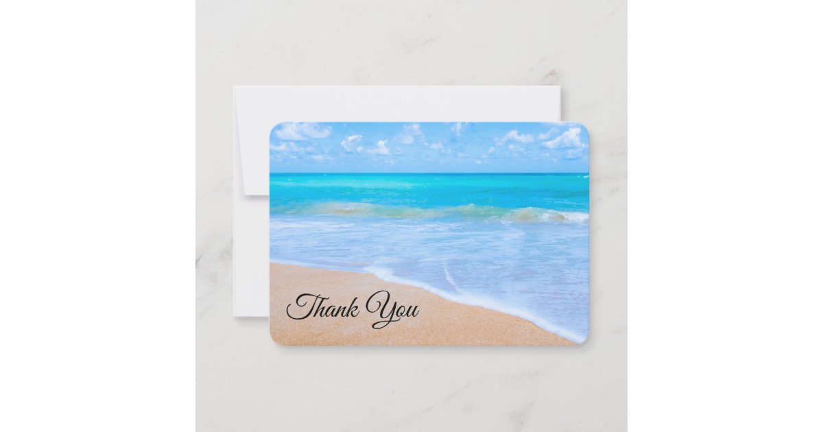 Amazing Beach Tropical Scene Photo Thank You | Zazzle.com