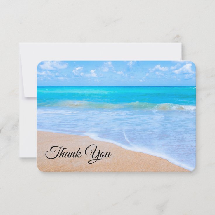 Amazing Beach Tropical Scene Photo Thank You | Zazzle