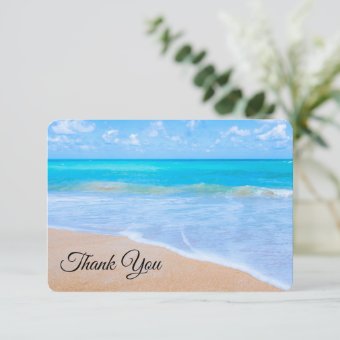 Amazing Beach Tropical Scene Photo Thank You | Zazzle