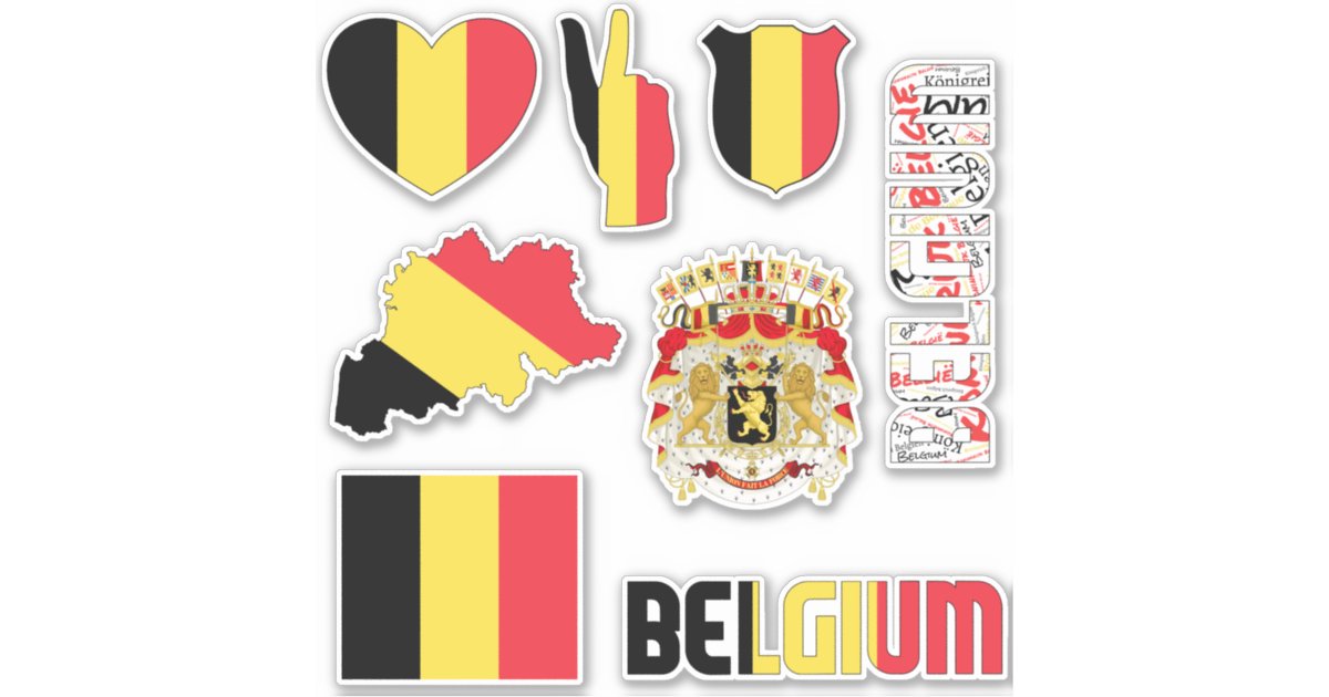 Amazing Belgium Shapes National Symbols Sticker | Zazzle
