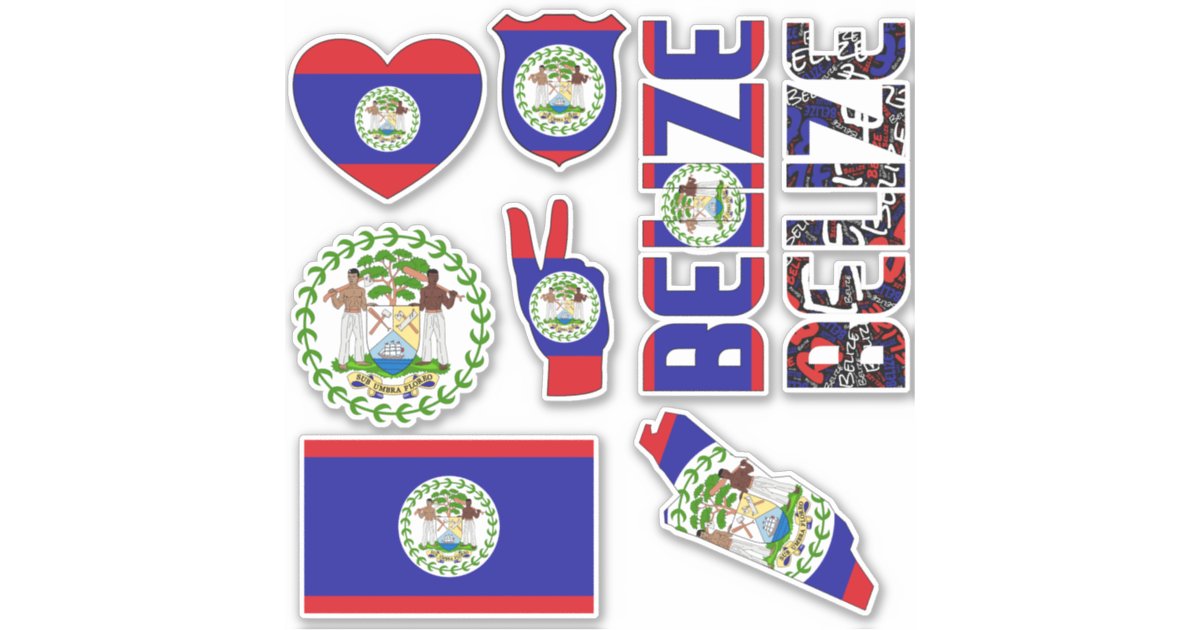 Amazing Belize Shapes National Symbols Sticker | Zazzle