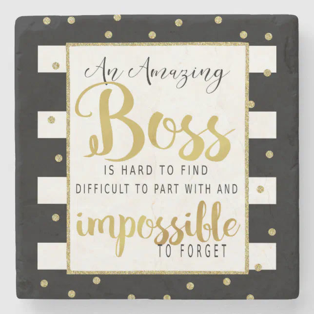 Amazing Best Boss Appreciation Gift Coaster | Zazzle
