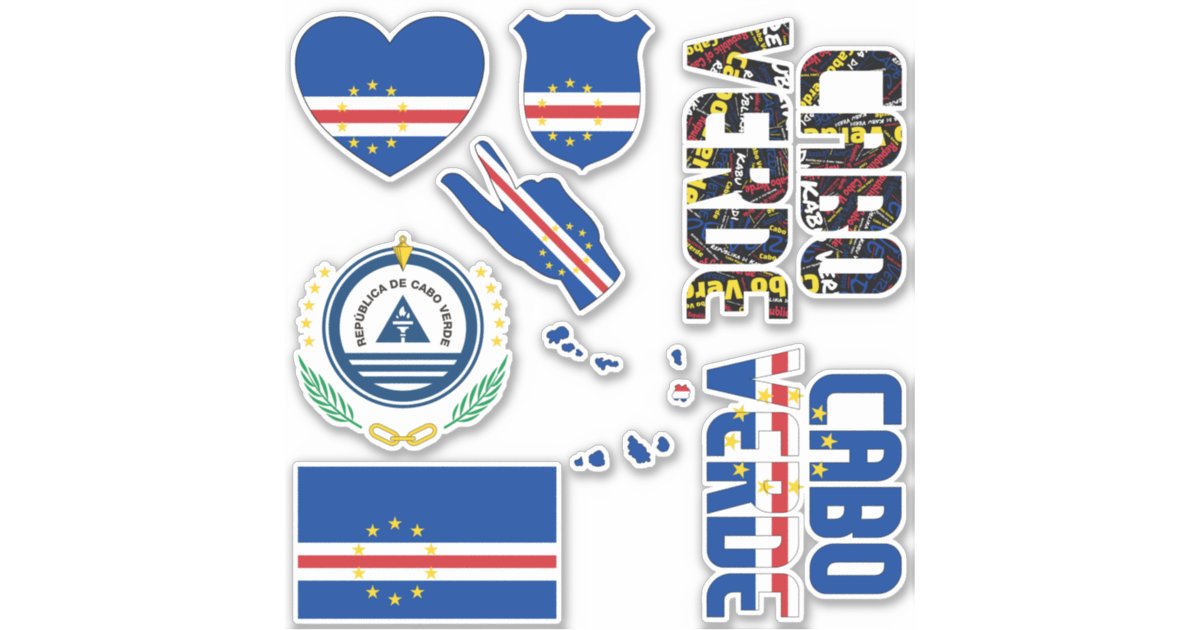 Amazing Cabo Verde Shapes National Symbols Sticker | Zazzle