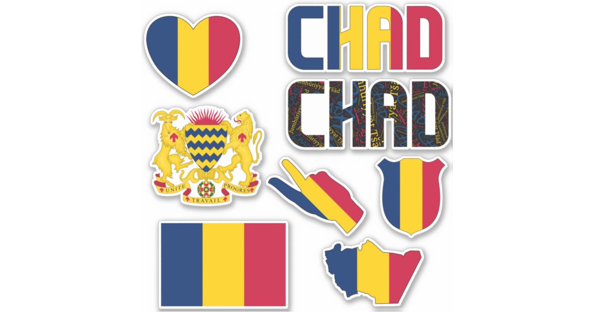 Amazing Chad Shapes National Symbols Sticker | Zazzle