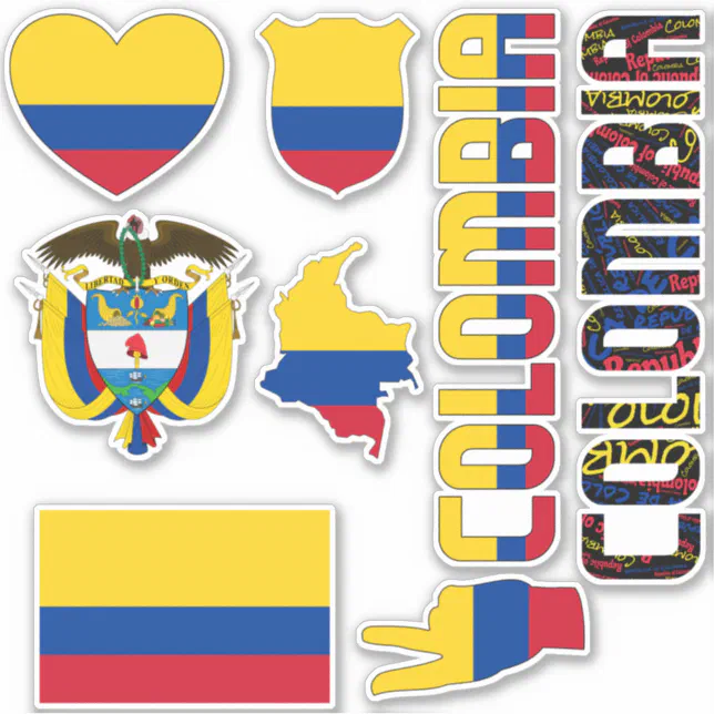 Amazing Colombia Shapes National Symbols Sticker | Zazzle