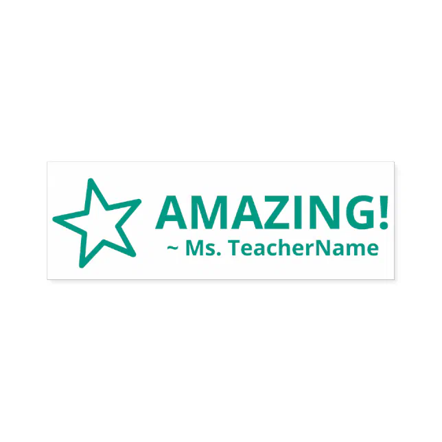 "AMAZING!" + Custom Instructor Name Self-inking Stamp | Zazzle