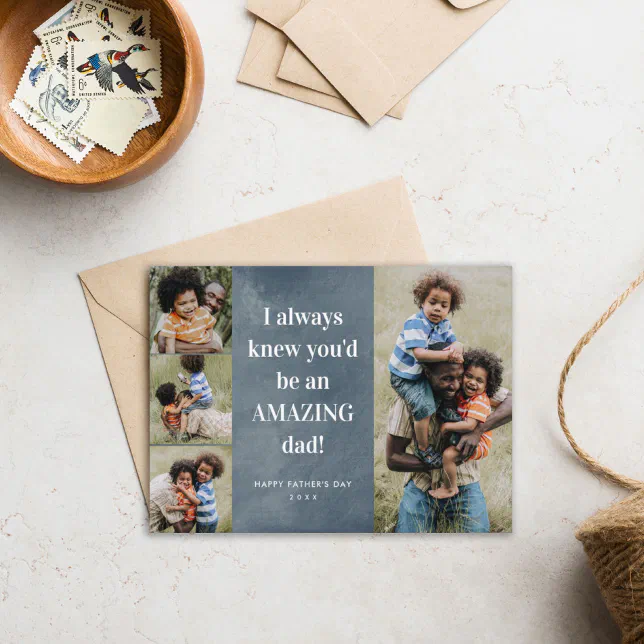 Amazing dad photo collage Father's Day Card | Zazzle