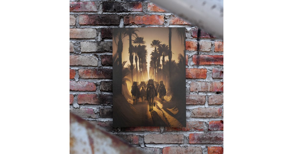 Amazing Desert Camel Caravan In A Desert Journey Poster | Zazzle