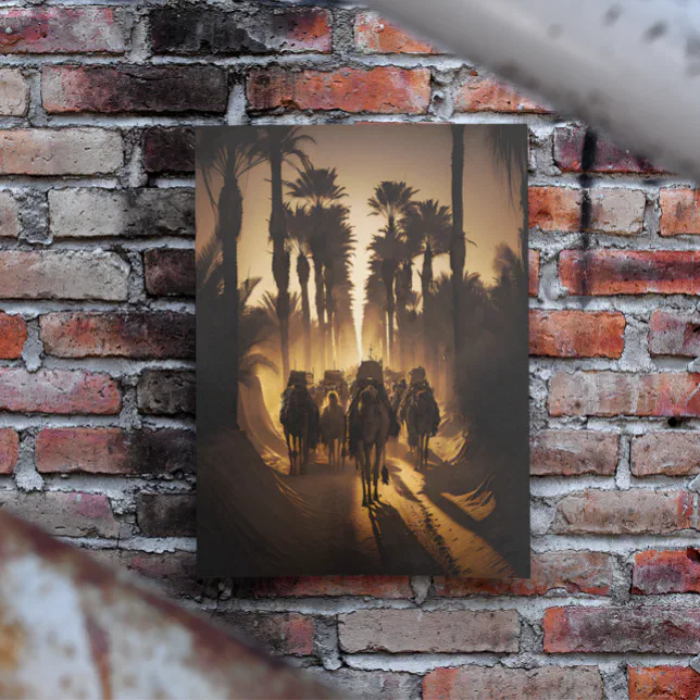Amazing Desert Camel Caravan In A Desert Journey Poster | Zazzle