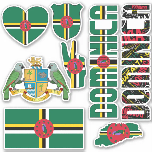 Amazing Dominica Shapes National Symbols Sticker | Zazzle