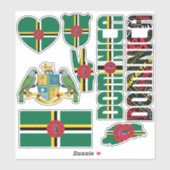 Amazing Dominica Shapes National Symbols Sticker | Zazzle