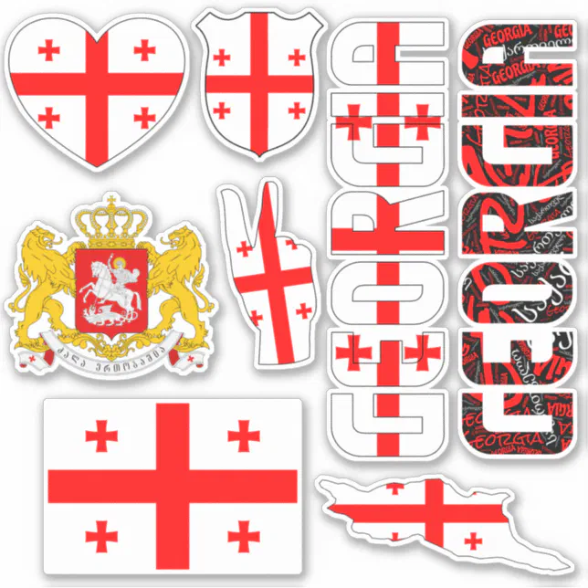 Amazing Georgia Shapes National Symbols Sticker | Zazzle