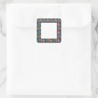Amazing Grace: BORDER FRAME GEM PEARL JEWELS Square Sticker | Zazzle
