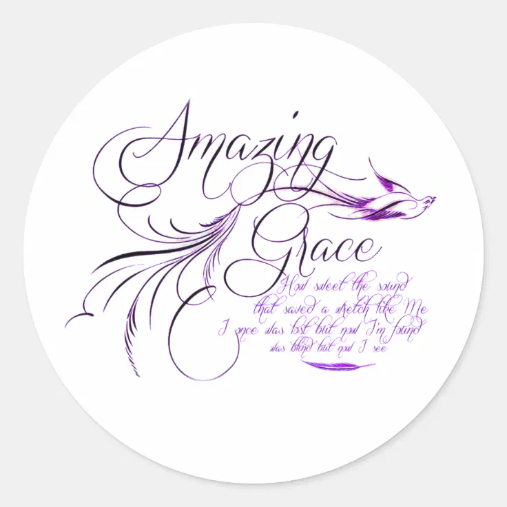Amazing Grace Classic Round Sticker | Zazzle