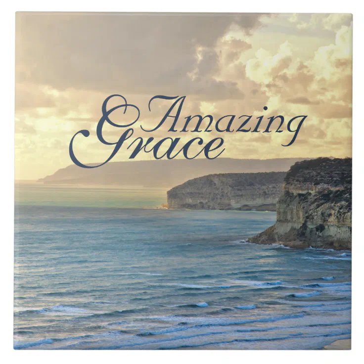 Amazing Grace Ocean View Sunset, Ceramic Tile | Zazzle