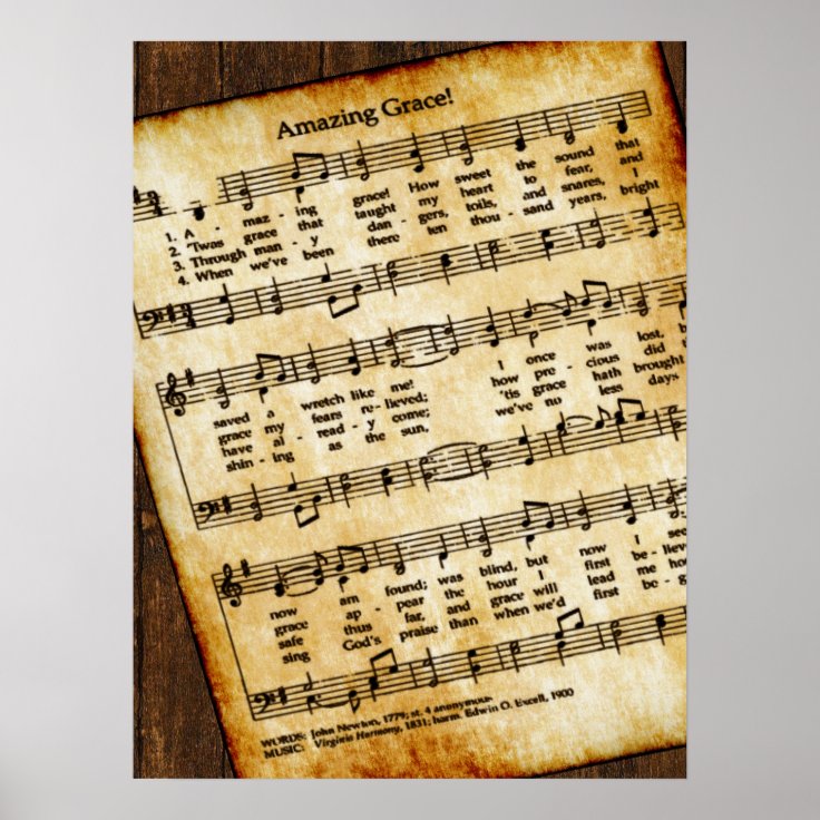 Amazing Grace Vintage Wall Poster | Zazzle