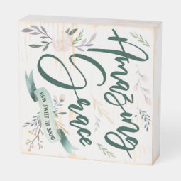 Amazing Grace Wall Art | Christian Home Decor Wooden Box Sign | Zazzle