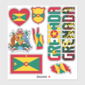 Amazing Grenada Shapes National Symbols Sticker | Zazzle
