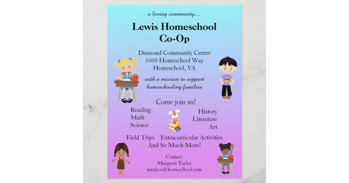 Amazing Homeschool Co Op Flyer | Zazzle
