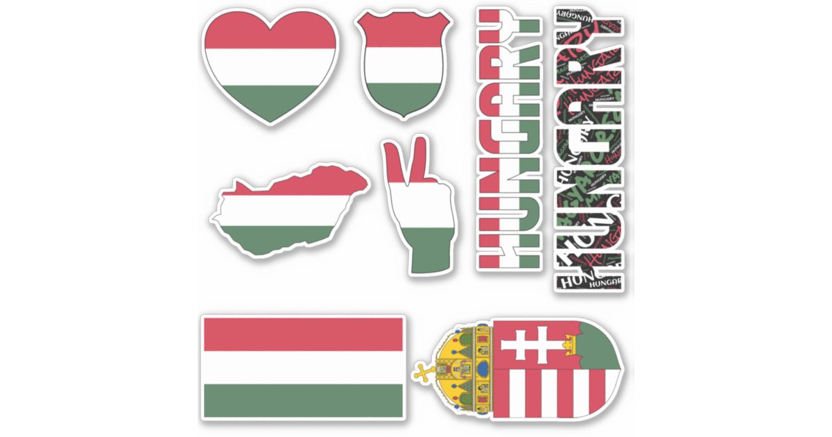 Amazing Hungary Shapes National Symbols Sticker | Zazzle