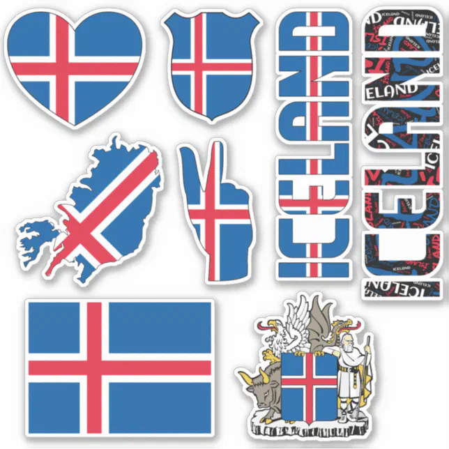 Amazing Iceland Shapes National Symbols Sticker | Zazzle