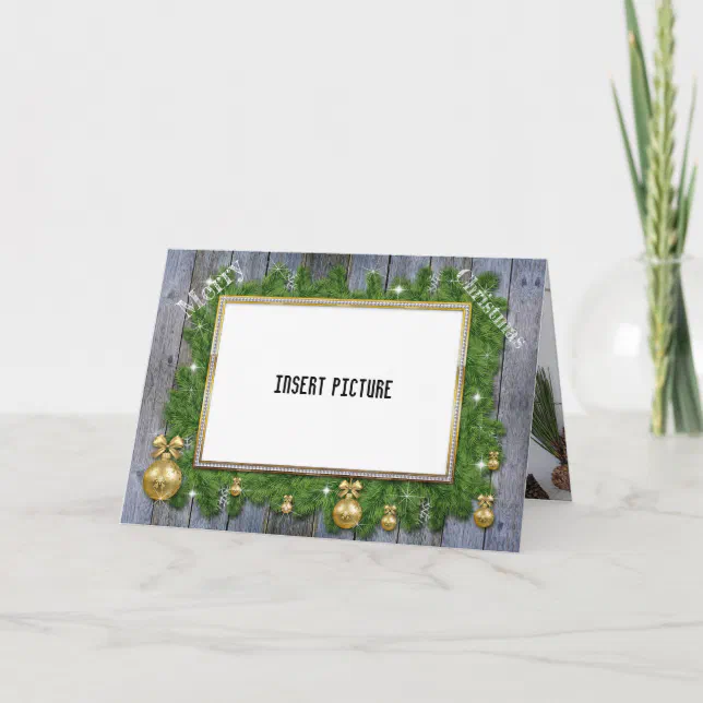 Amazing Insert Picture Photo Frame Wooden Holiday Card | Zazzle