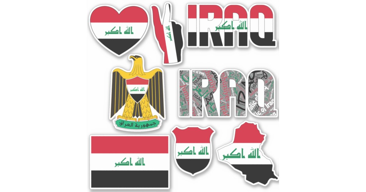 Amazing Iraq Shapes National Symbols Sticker | Zazzle