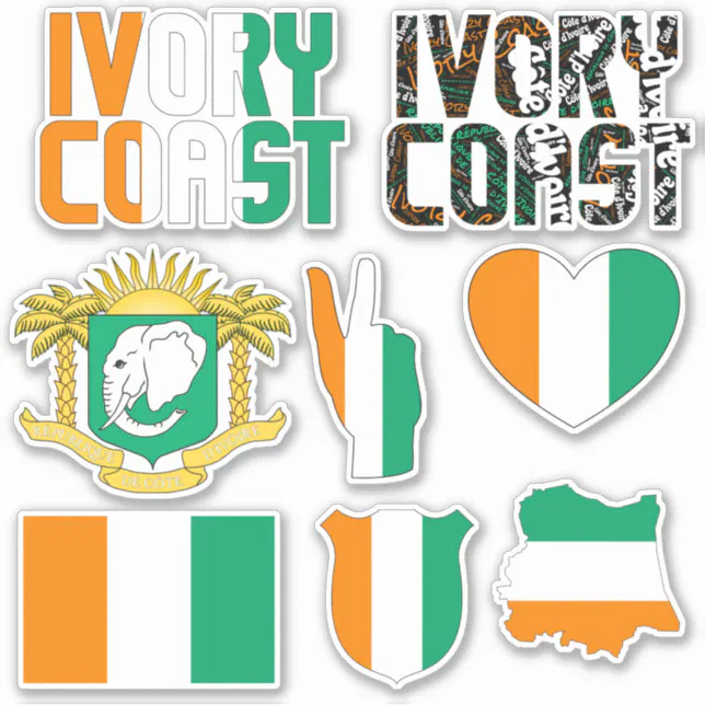 Amazing Ivory Coast Shapes National Symbols Sticker | Zazzle