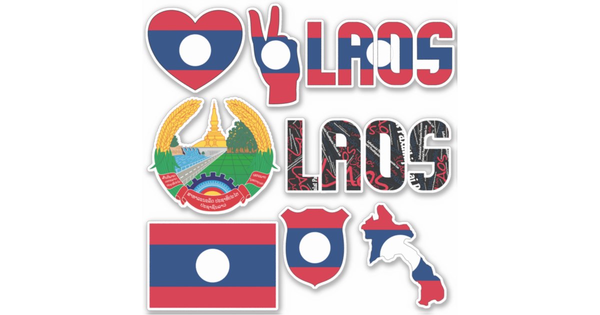 Amazing Laos Shapes National Symbols Sticker | Zazzle