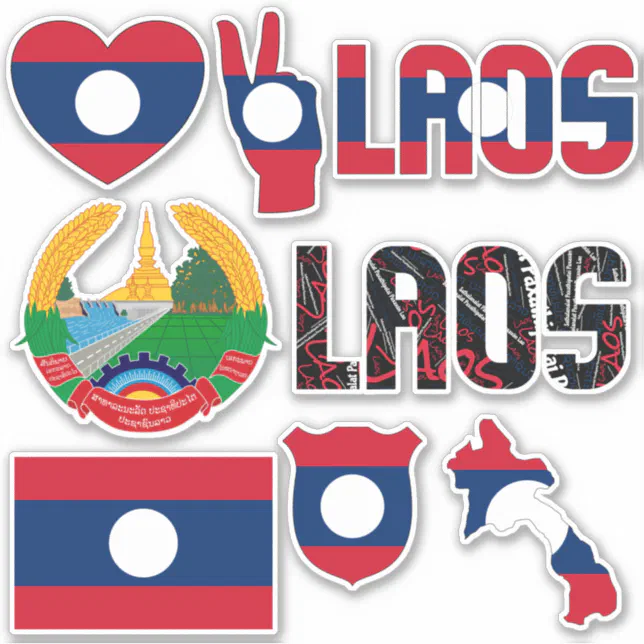Amazing Laos Shapes National Symbols Sticker | Zazzle