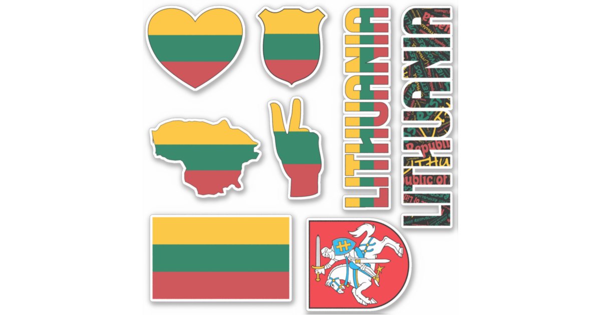 Amazing Lithuania Shapes National Symbols Sticker | Zazzle