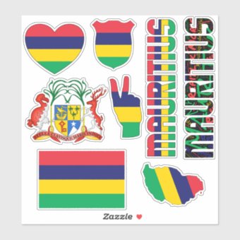 Amazing Mauritius Shapes National Symbols Sticker | Zazzle