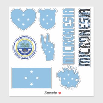 Amazing Micronesia Shapes National Symbols Sticker | Zazzle