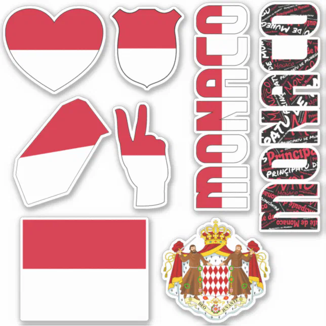 Amazing Monaco Shapes National Symbols Sticker | Zazzle