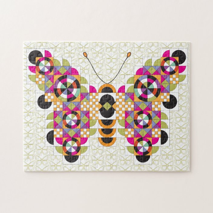 Amazing Monarch Butterfly Quilt Pattern Jigsaw Puzzle | Zazzle.com