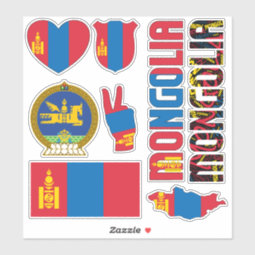 Amazing Mongolia Shapes National Symbols Sticker | Zazzle