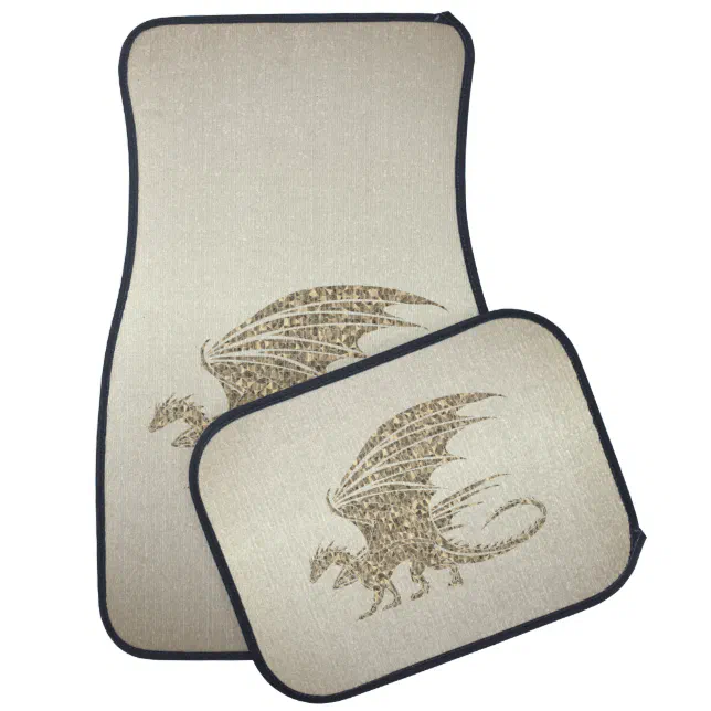 Amazing Mosaic Dragon Golden Car Floor Mat | Zazzle