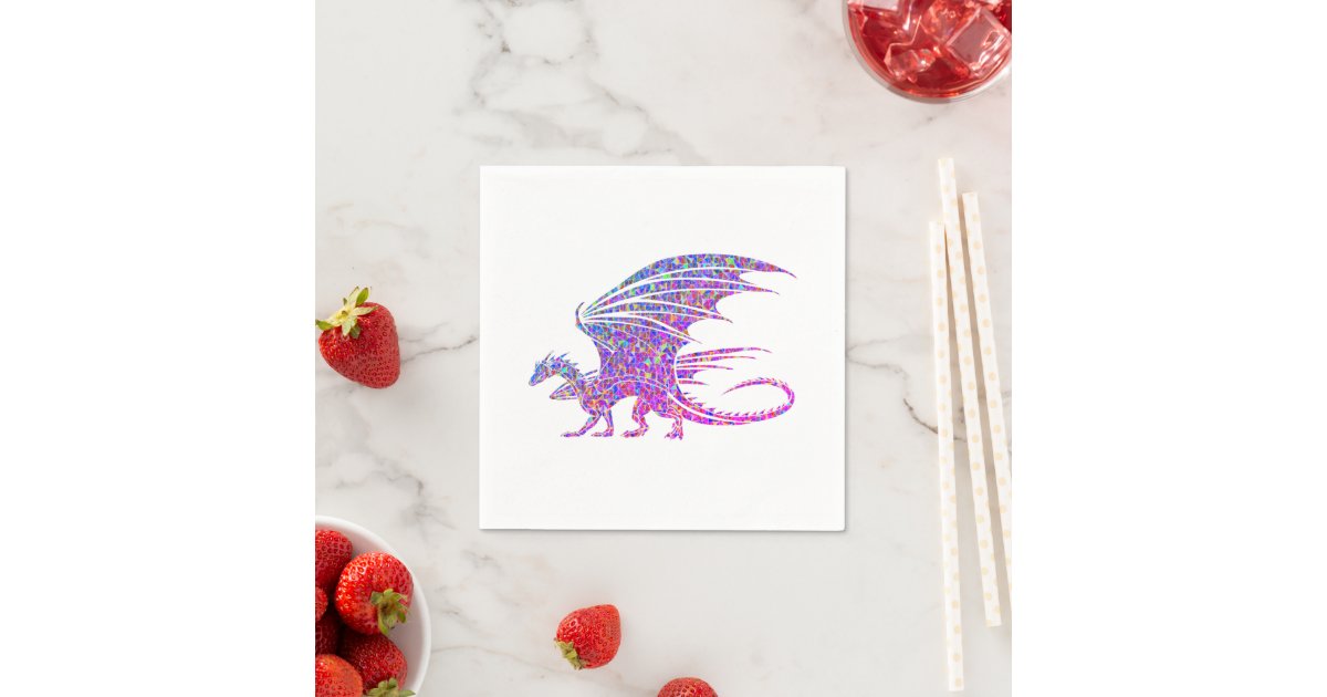 Amazing Mosaic Dragon Napkins | Zazzle
