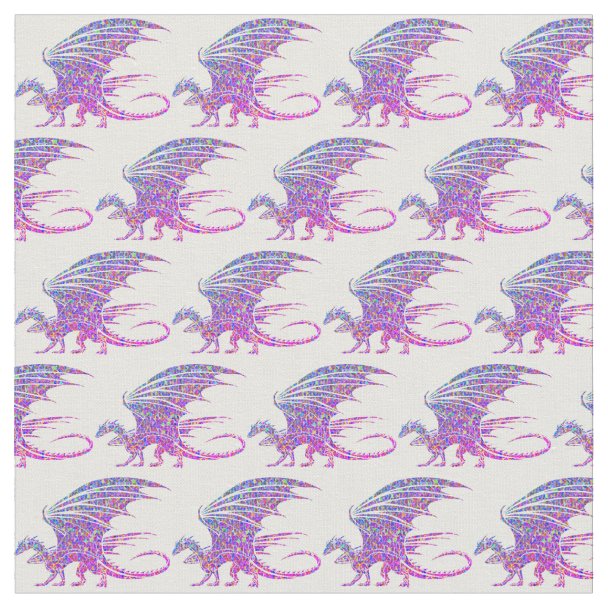 Cool Medieval Dragon Pattern Fabric | Zazzle