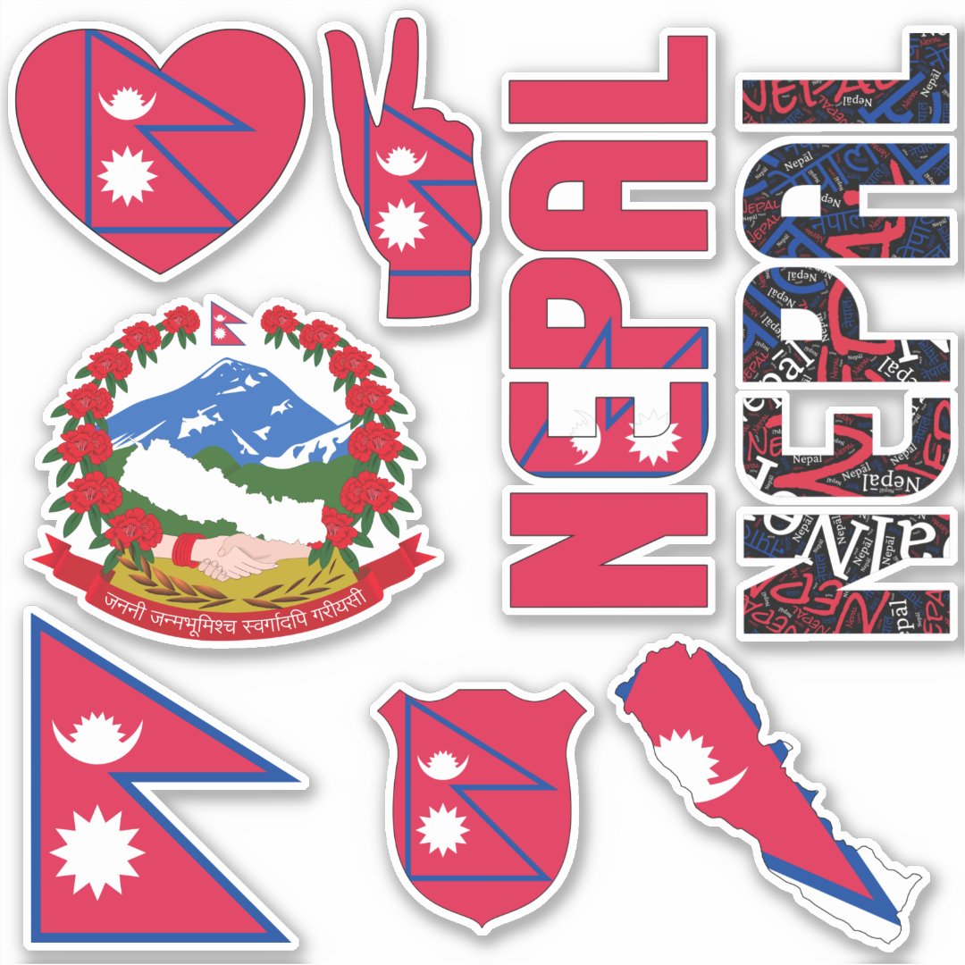 Amazing Nepal Shapes National Symbols Sticker | Zazzle
