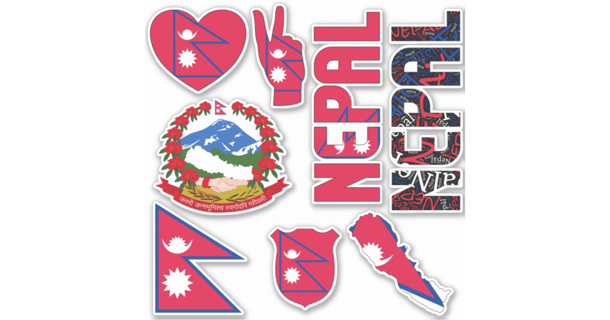 Amazing Nepal Shapes National Symbols Sticker | Zazzle