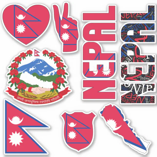 Amazing Nepal Shapes National Symbols Sticker | Zazzle