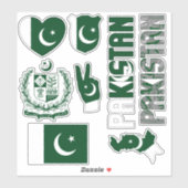 Amazing Pakistan Shapes National Symbols Sticker | Zazzle