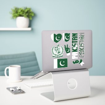 Amazing Pakistan Shapes National Symbols Sticker | Zazzle