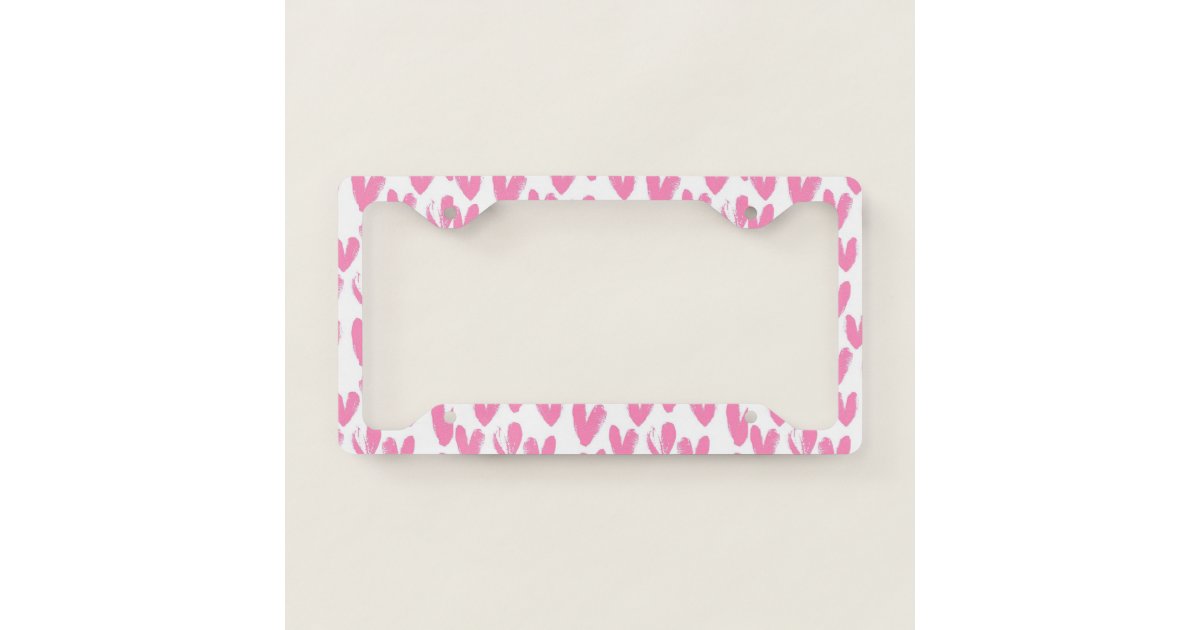 Amazing Pink Heart License Plate Frame | Zazzle