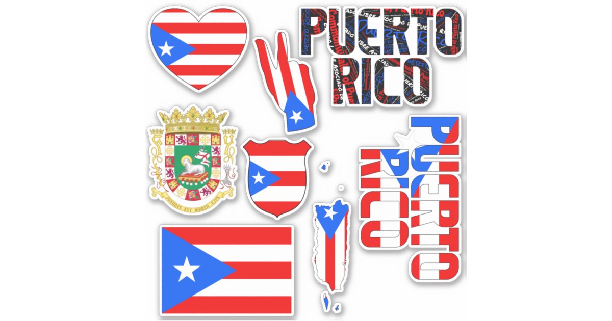 Amazing Puerto Rico Shapes National Symbols Sticker | Zazzle