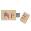 Amazing Purple Mosaic Dragon Fully Customizable Wood Flash Drive | Zazzle